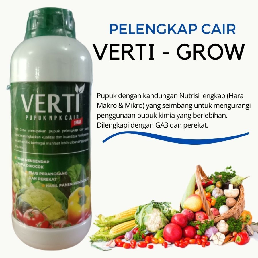 Jual Pupuk NPK Cair VERTI GROW 1 Liter Pupuk Cair NPK Plus ZPT Untuk Menyuburkan Tanaman ...