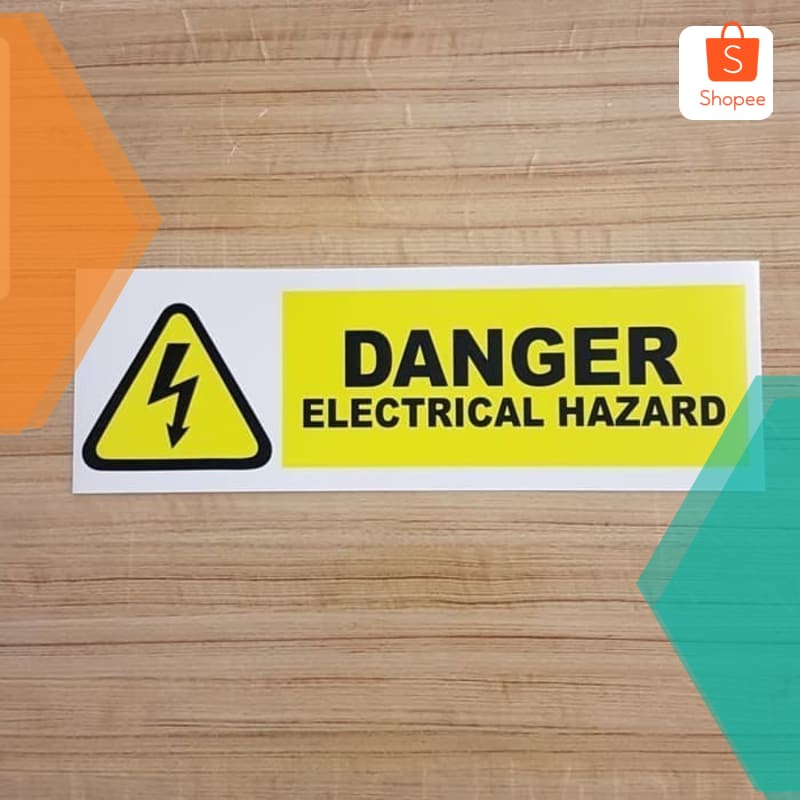 Jual Promo rambu stiker danger electrical hazard / stiker sign bahaya ...