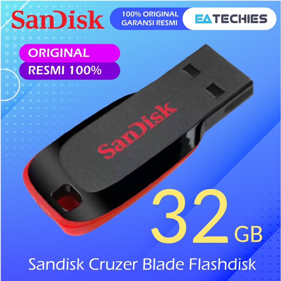 Jual FLASHDISK SANDISK 32GB CRUZER BLADE 32 GB Original Garansi Resmi ...