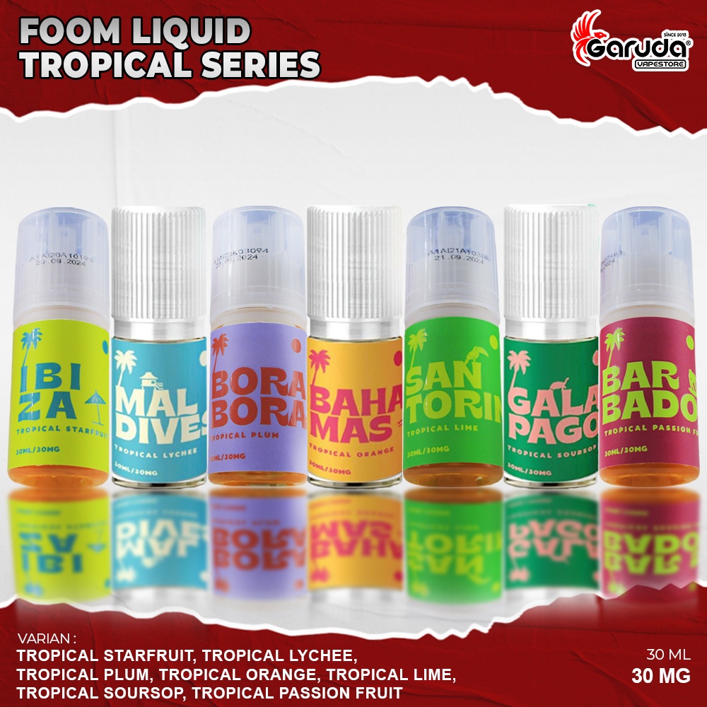 Jual Liquid Saltnic Tropical Series by Foom 30ml Bercukai | Shopee ...