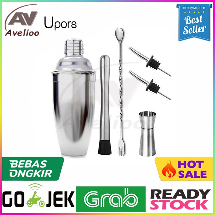 Jual OneTwoCups 6 in 1 Bartender Drink Set Cocktail Shaker Stainless 550ml | Shopee Indonesia
