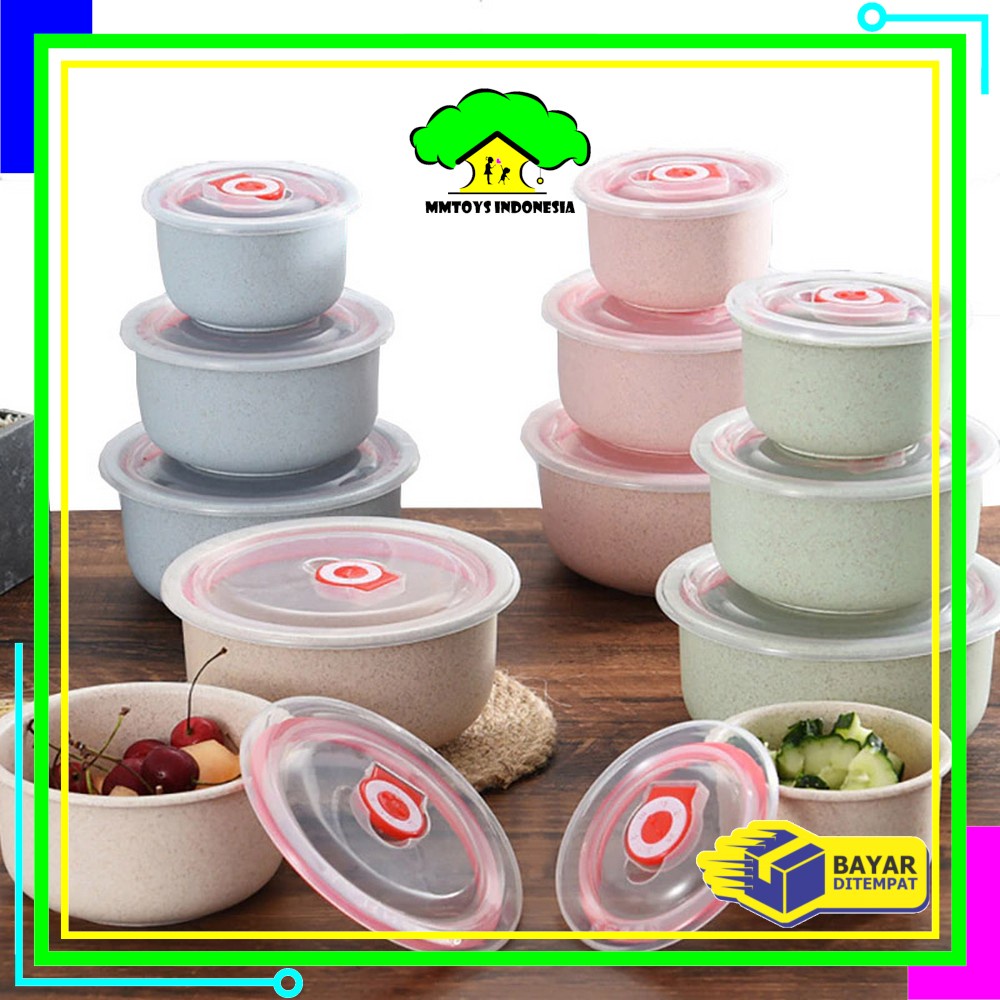 Jual MI-C379 Mangkok Jerami 3IN1 Mangkok Makan Wheat Straw Bowl / Wadah ...