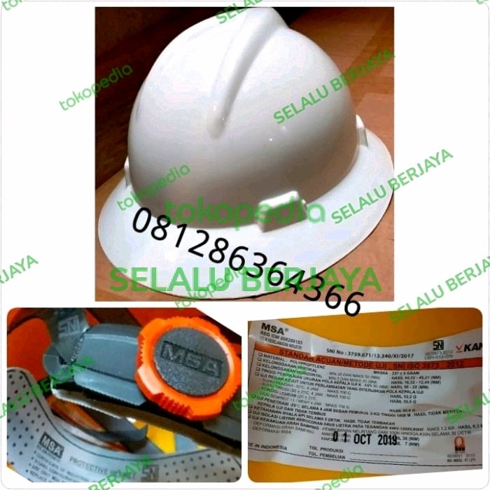 Jual Safety Helmet Helm Proyek Fullbrim Msa Sni Putih | Shopee Indonesia