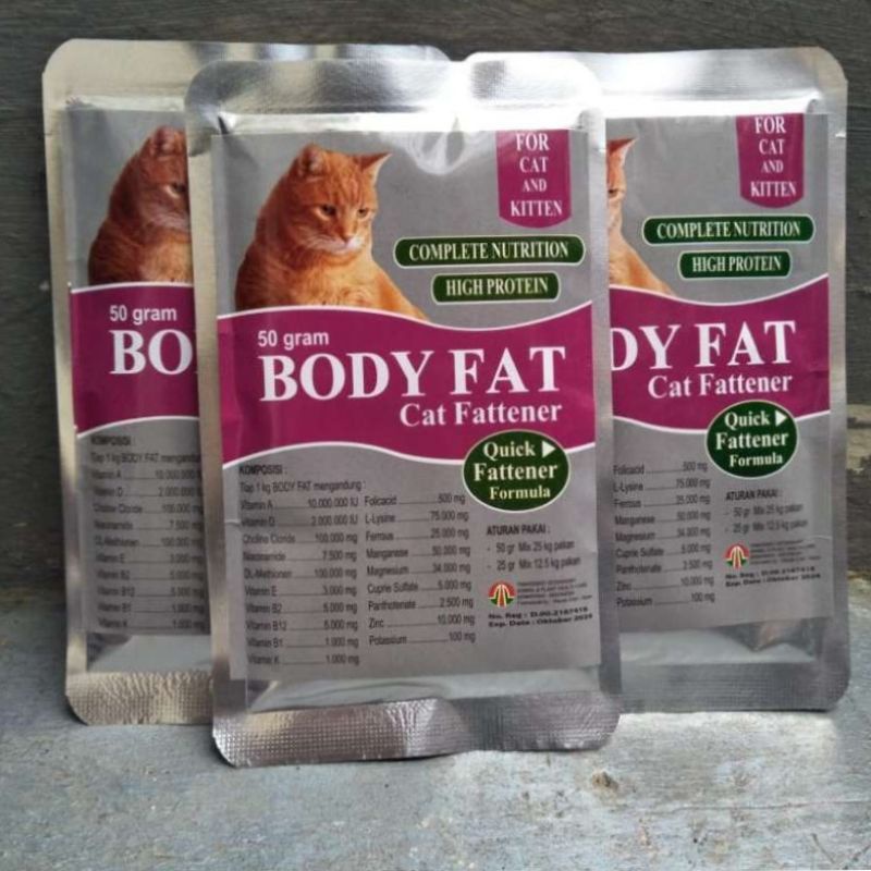 Jual Penggemuk Kucing Body Fat 50 Gram - Bubuk Vitamin Penggemuk Kucing ...