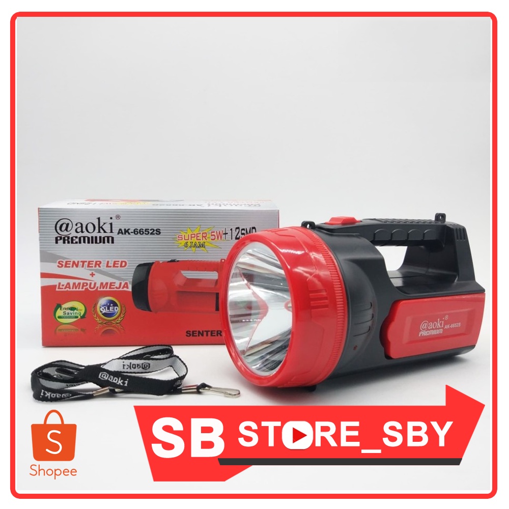 Jual AOKI Senter led jumbo 5w+12smd ak 6652S SENTER LED BESAR AOKI AK ...