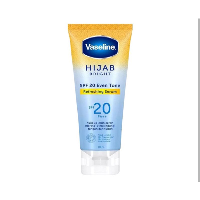 Jual VASELINE HIJAB BODY LOTION BRIGHT REFRESHING BODY SERUM SPF20 180ML | Shopee Indonesia
