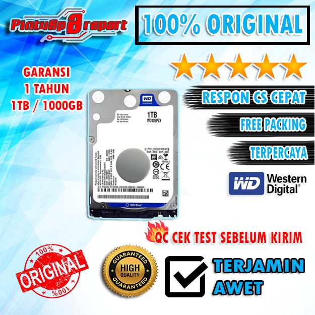 Jual Hardisk Laptop Notebook hdd slim sata 2.5 1TB 1000GB WD(Western ...