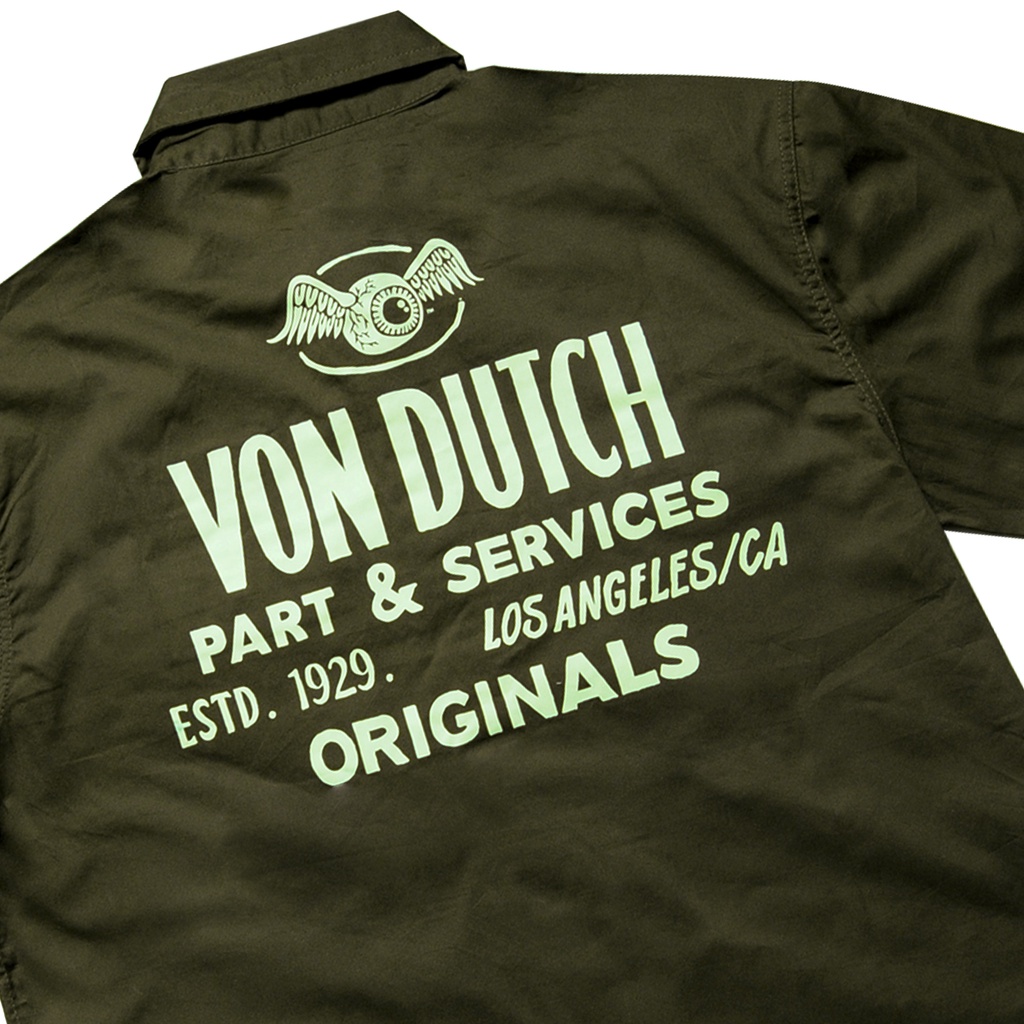 Jual Von Dutch Workshirt 0841 Army Green | Shopee Indonesia