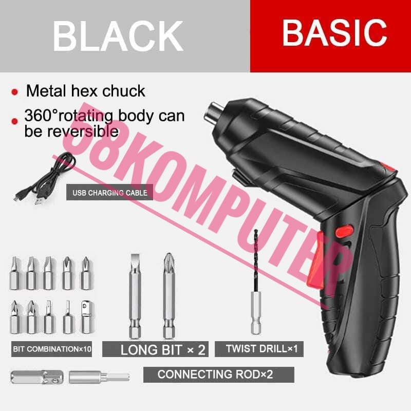 Jual Obeng Bor Tangan Baterai Mini Obeng Listrik Set Komplit Serbaguna ...