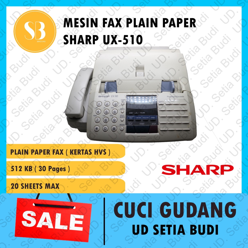 Jual Mesin Fax Kertas HVS / Plain Paper Fax Sharp UX-510 ( Refurbish ) | Shopee Indonesia
