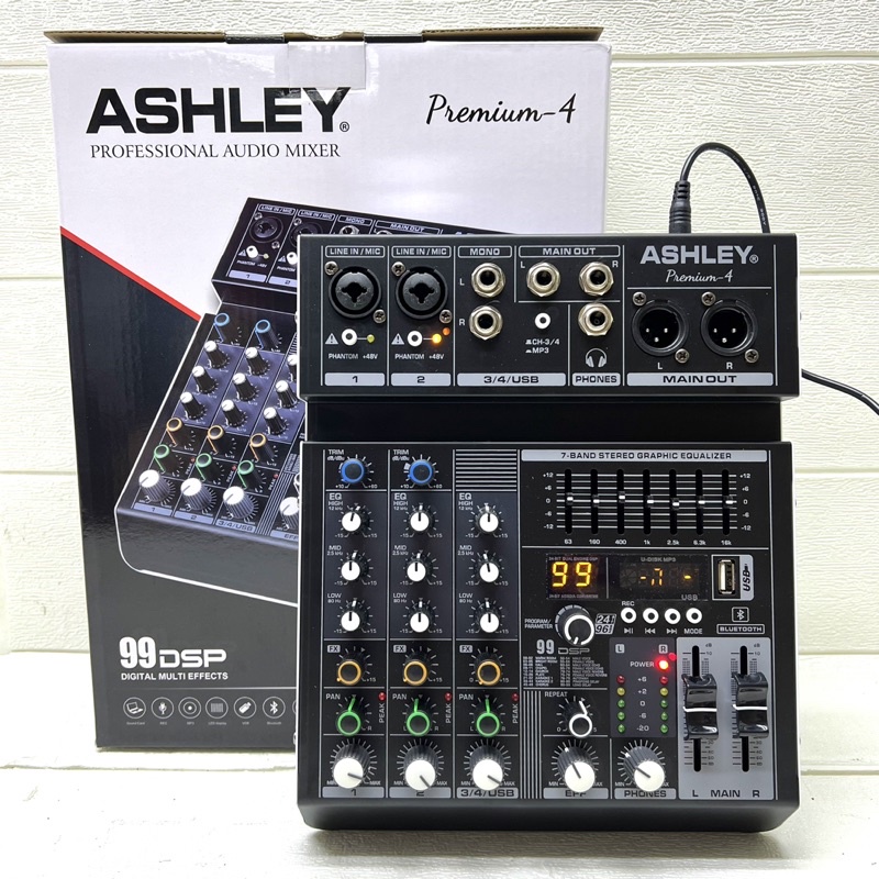 Jual Mixer Ashley Premium 4 - Hardwell Reverb 4 Original 4 Channel Bluetooth - USB With ...