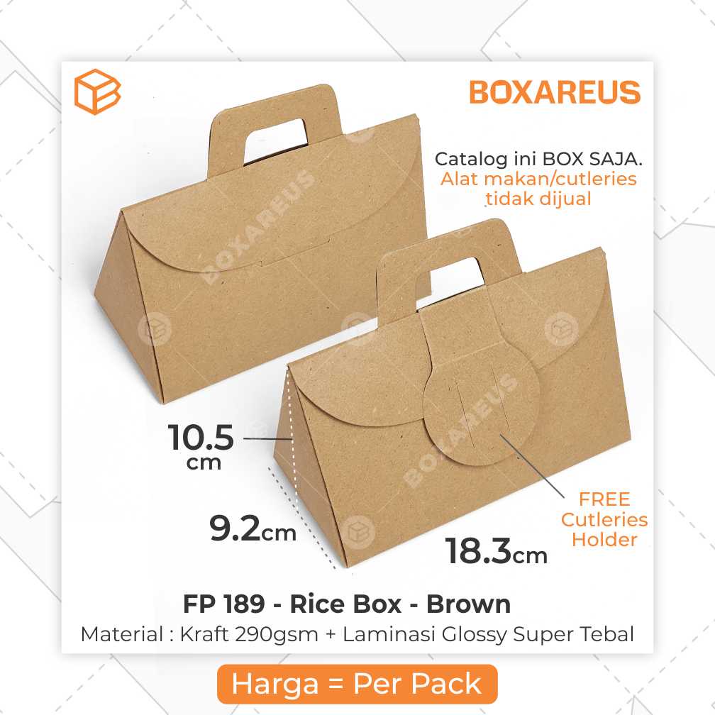 Jual Rice Pack Bungkus Nasi Kemasan Kertas Makanan Lunch Box | FP 189 ...