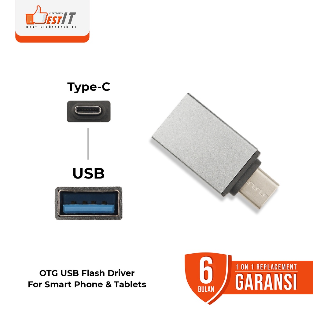 Jual OTG Type C to USB 3.0 Female -OTG Plug Connector Fast Speed ...