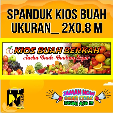 Jual Spanduk banner backdrop Kios Buah/ Toko Aneka Buah-buahan murah ...