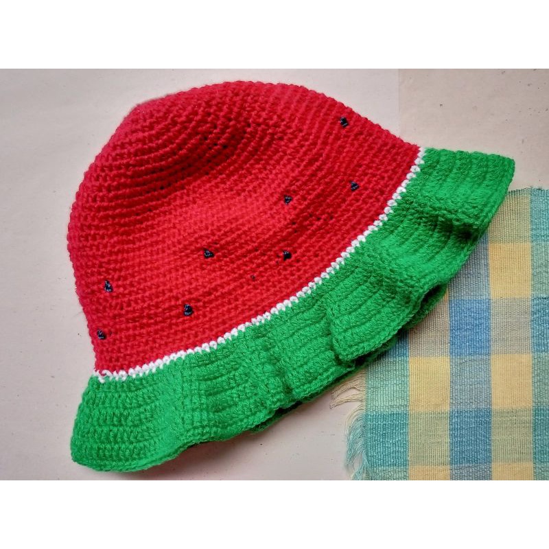 Jual Watermelon Hat/Topi Rajut Semangka/Topi Mark NCT | Shopee Indonesia