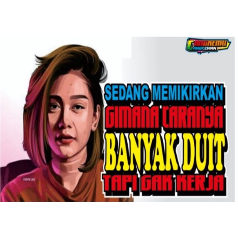 Jual STICKER PRINTING GAMBAR CEWEK DENGAN KATA KATA LUCU UNTUK BODY/KACA PINTU MOBIL TRUCK PICK ...