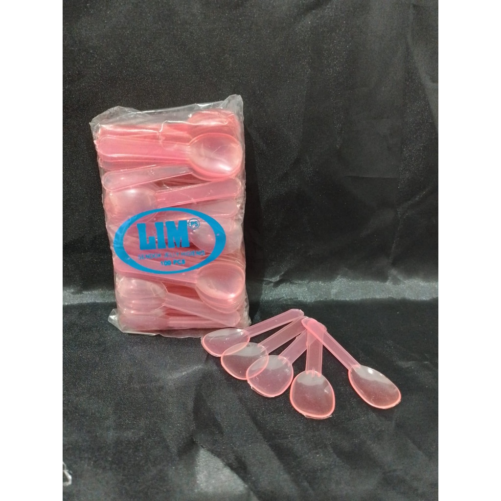 Jual Sendok Jelly/Jeli/Puding LIM HAPPY Warna Transparan isi 100 pcs ...