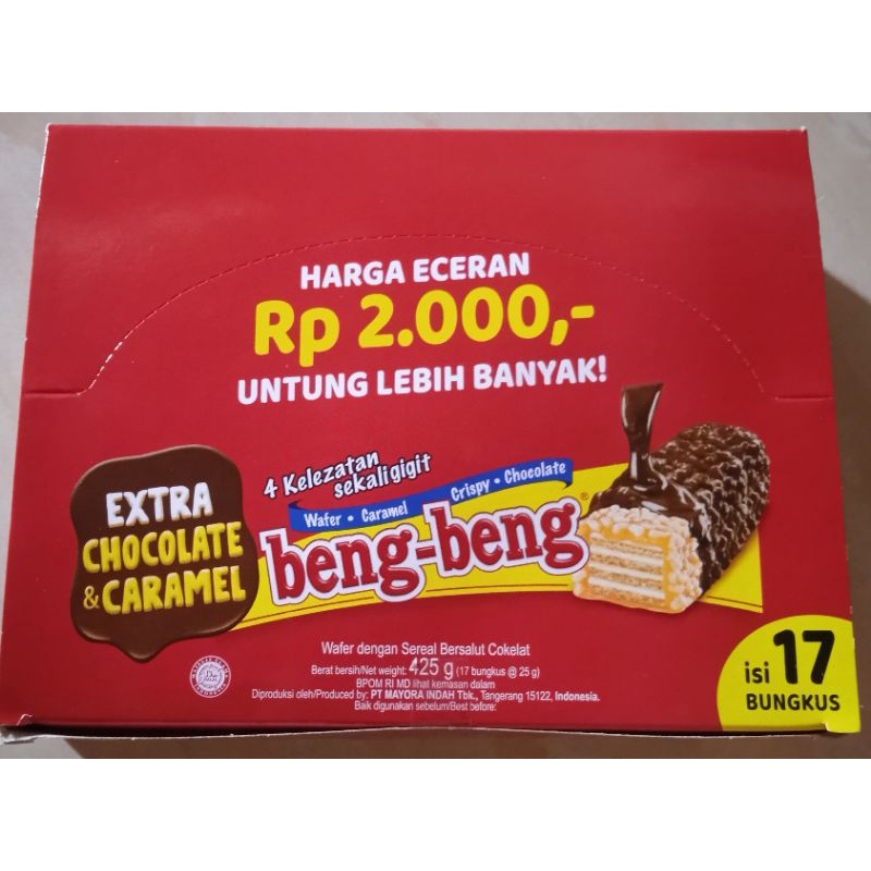 Jual Beng Beng Extra Chocolate Caramel 1 pack Isi 17 | Shopee Indonesia