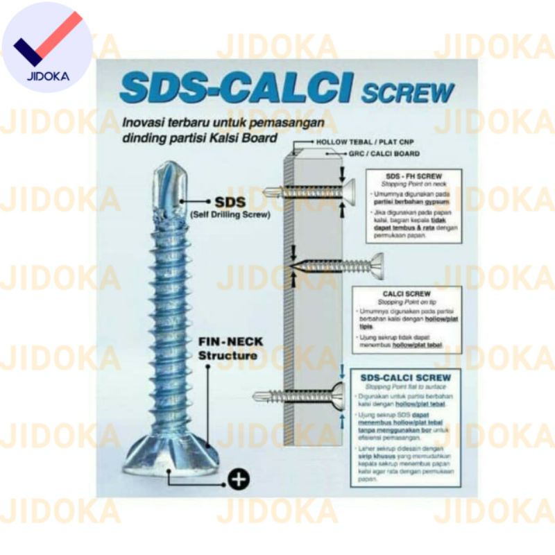Jual (x100pcs) #6x1" Sekrup SDS FH GREET #6x25MM Kalsiboard Board ...