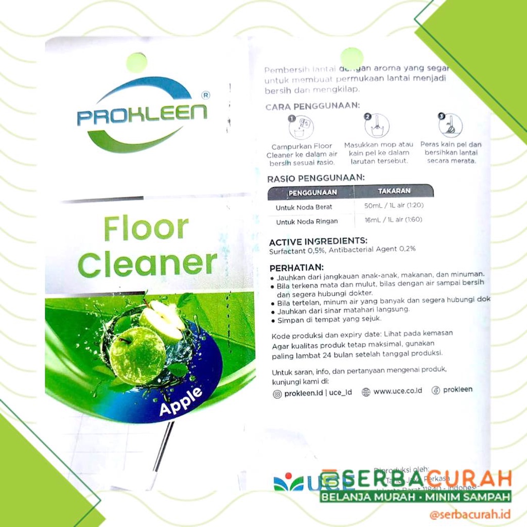 Jual Prokleen Floor Cleaner Apple | Sabun Pel Lantai | Isi Ulang 500 ml ...