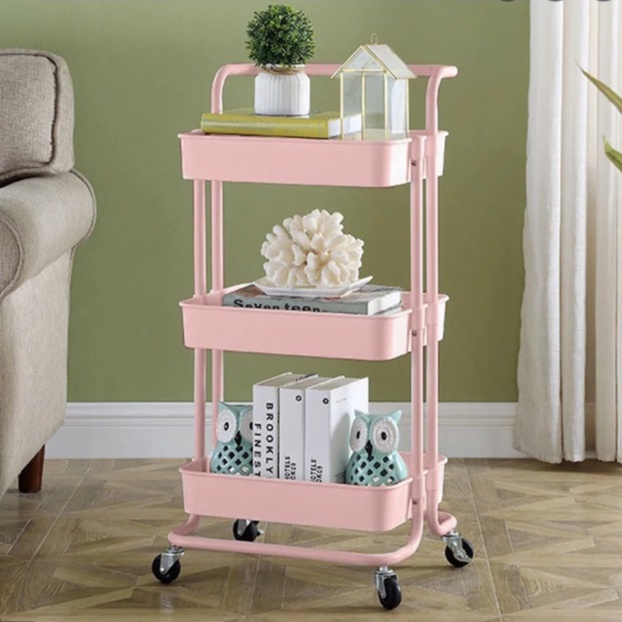 Jual SHENAR RAK TROLI SALON UTILITY CART ROLLING 3 TIER SERVICE RAK ...