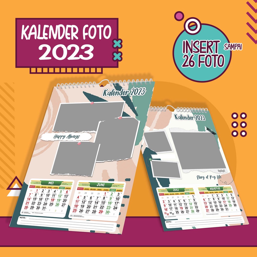 Jual Kalender - Kalender Dinding - Kalender Custom Foto | Shopee Indonesia