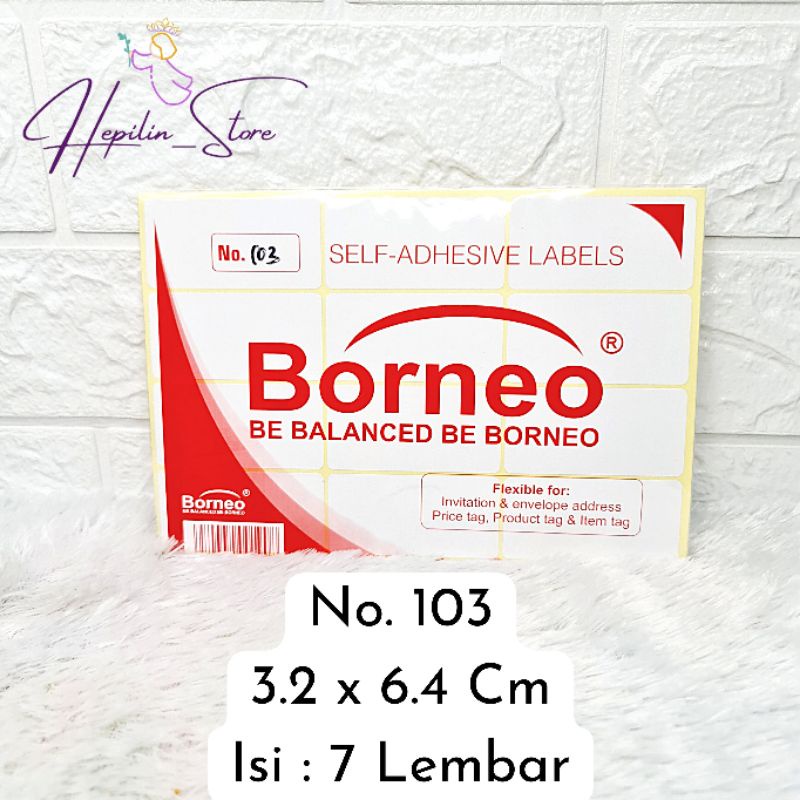 Jual Sticker Label Nama Undangan Borneo No 103 atau Sticker Label Kecil ...