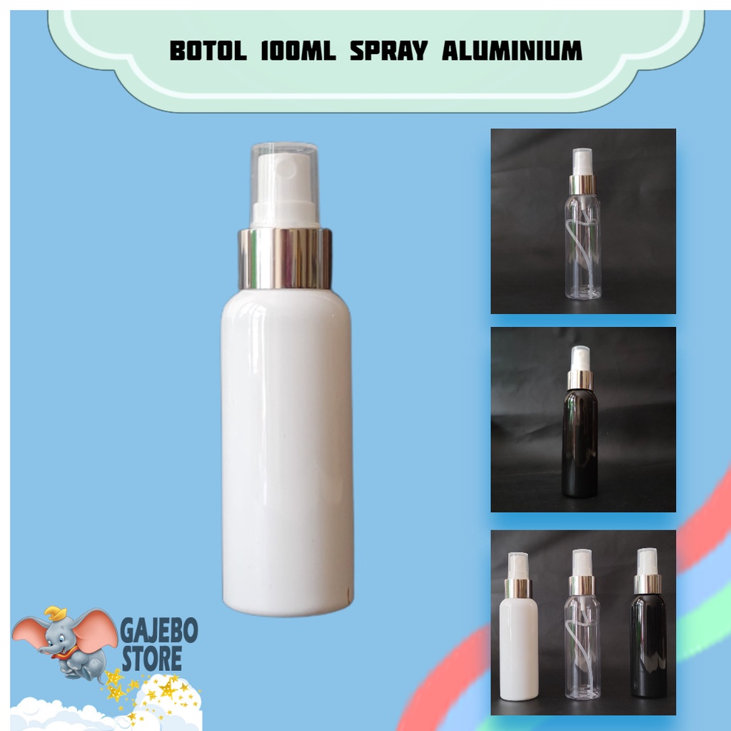 Jual BOTOL 100ML SPRAY SILVER HALF CAP IMPORT / BOTOL SPRAY SILVER ...