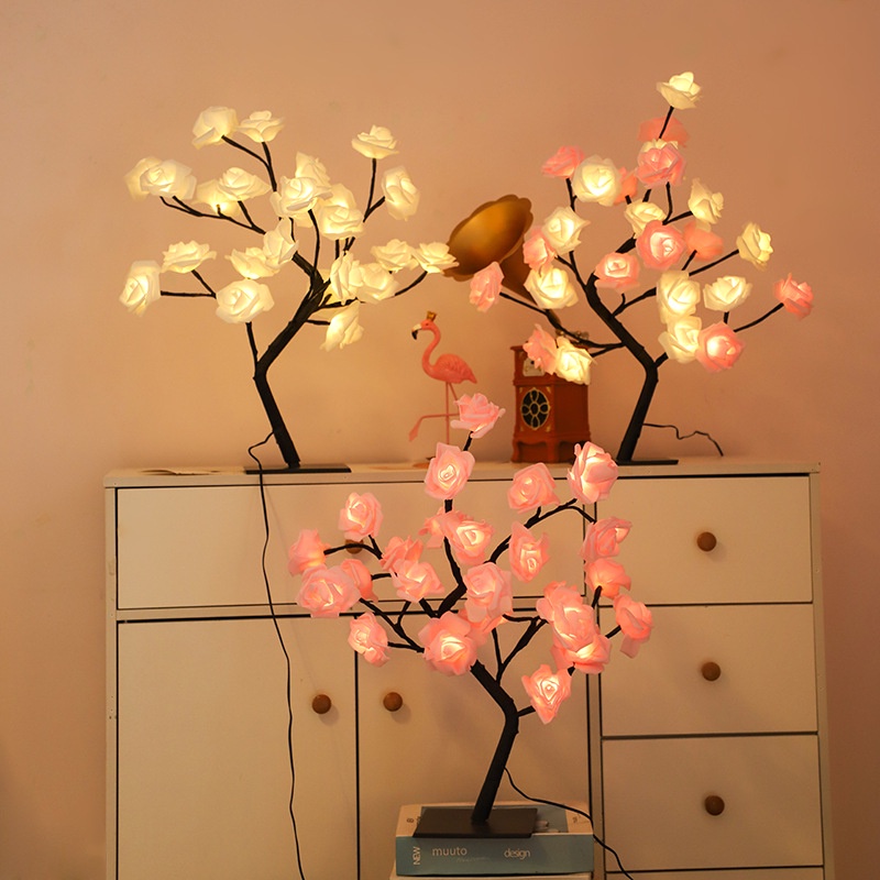 Jual Lampu pohon ranting rose mawar led bunga hiasan branch | Shopee ...