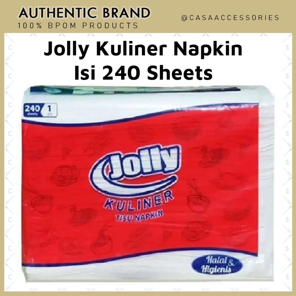 Jual JOLLY Kuliner Napkin Tissue Dapur Masak 1 Ply 240 sheets | Shopee ...