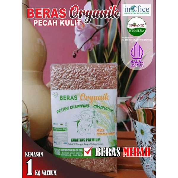Jual Beras Merah Pandan Wangi Organik Pecah Kulit Pulen Konsumsi Diet ...