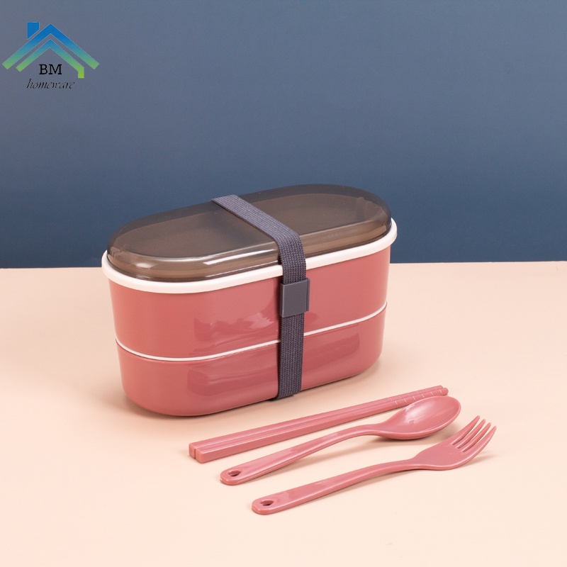 Jual Lunch Box / Kotak Bekal Makan Siang / Bento Set 700ml / Kotak Makan | Shopee Indonesia