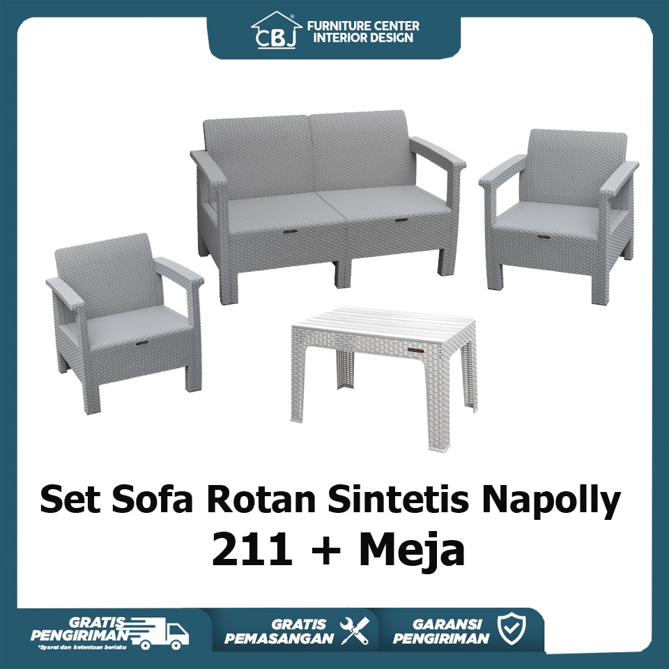 Jual Napolly Sofa Rotan Sintetis 211 + Meja | Shopee Indonesia
