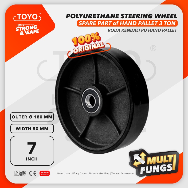 Jual TOYO Polyurethane Steering Wheel / Roda Hand Pallet PU 180mm x ...