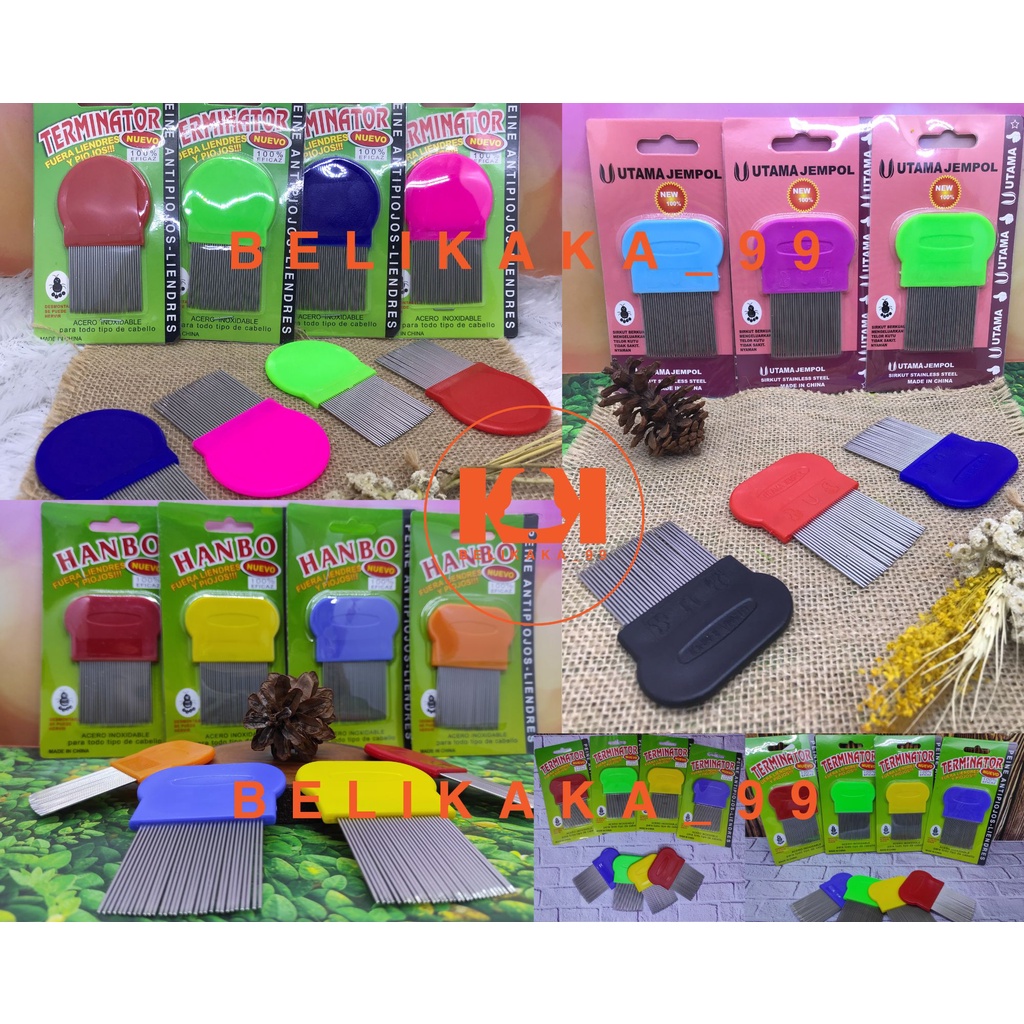 Jual SISIR SERIT BESI PENDEK STAINLESS TERMINATOR ANTI KUTU DAN KETOMBE / UTAMA JEMPOL / SISIR ...