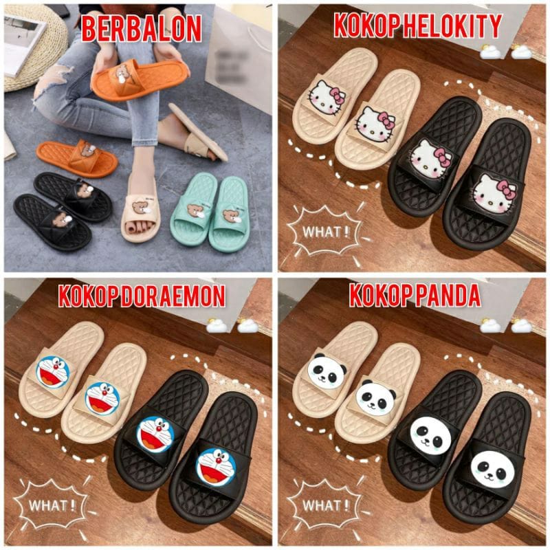Jual Sandal ( sendal) slop/selop wanita kekinian motif beberapa ...