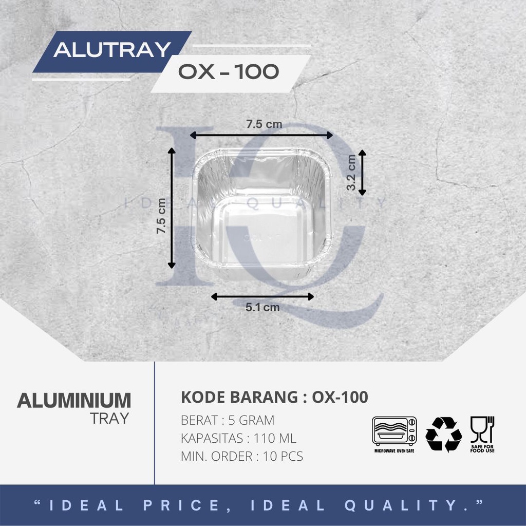 Jual LOYANG WADAH ALUMINIUM FOIL TRAY OX 100 ALUMINIUM TRAY CUP OX-100 & TUTUP PER PCS | Shopee ...