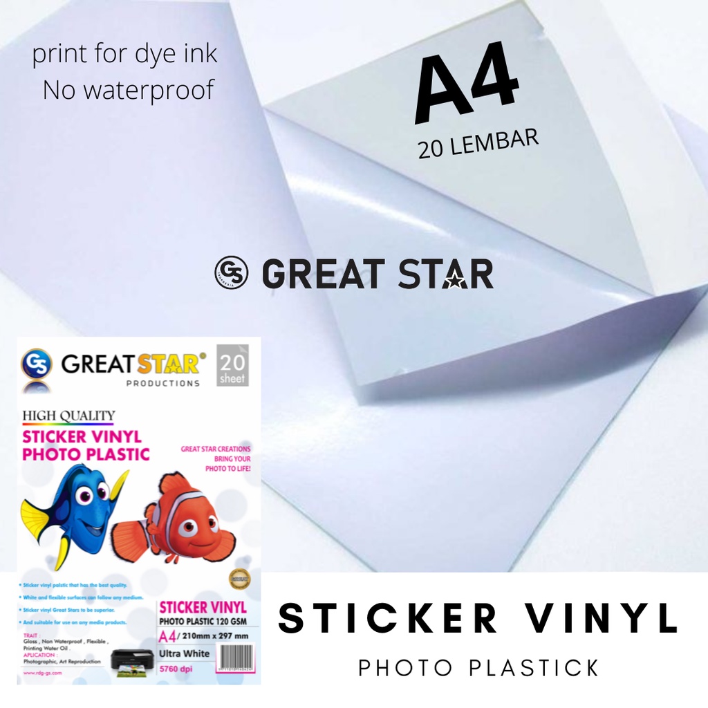 Jual STICKER VINYL A4/20 LEMBAR (POLOS) | Shopee Indonesia