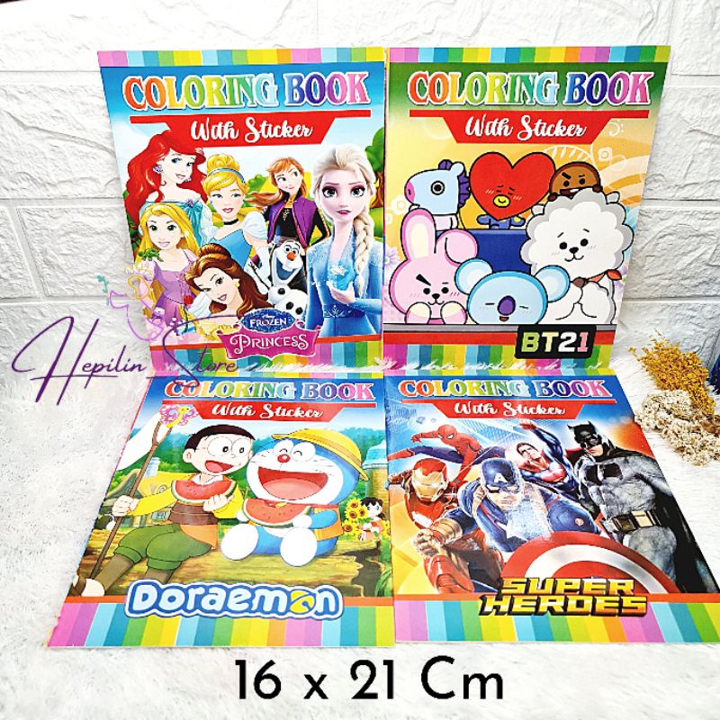 Jual Buku Mewarnai dengan Sticker A5 / Coloring Book with Sticker ...