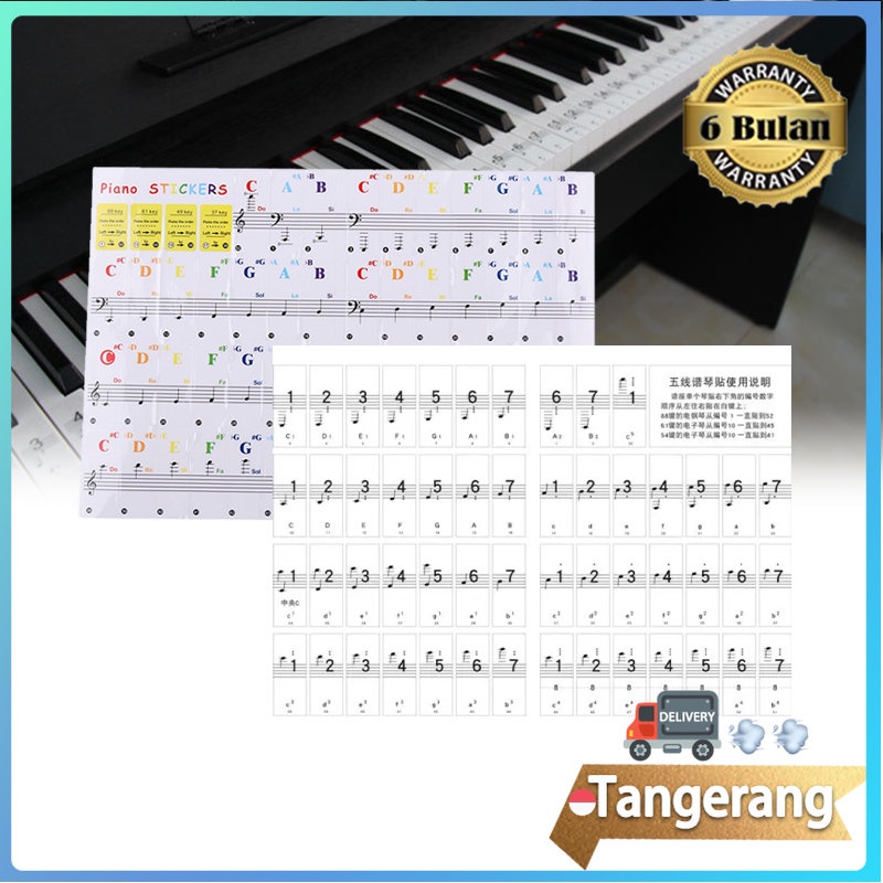 Jual Sticker Tuts Piano Keyboard Reuseable / Piano Key Sticker / Stiker ...
