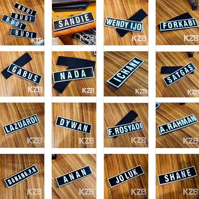 Jual Patch Rubber Velcro Name-Emblem Karet NAMA 11x3 Hitam Putih ...