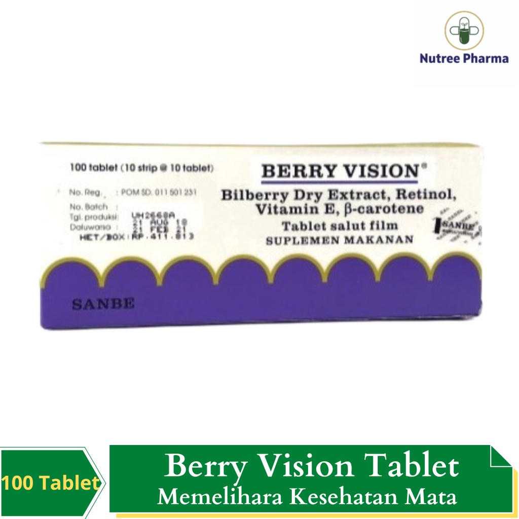 Jual BERRY VISION BOX ISI 100 TAB | Shopee Indonesia