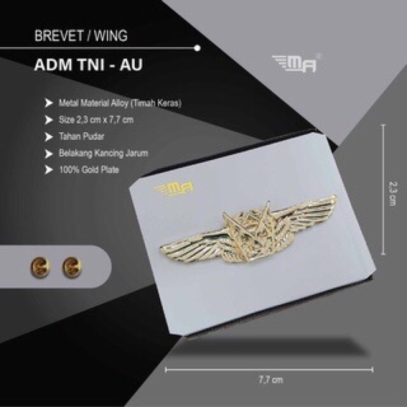 Jual WING ADM TNI AU PDH BRIVET BREVET PIN ADM TNI AU | Shopee Indonesia