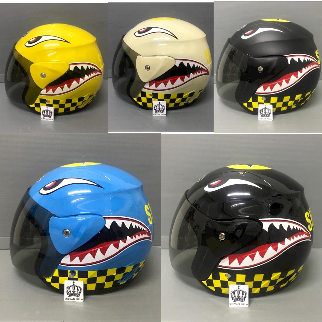 Jual HELM HELEM HALF FACE EVOLUTION SHARK BLACK DOFF MIRIP GM EVO MURAH ...