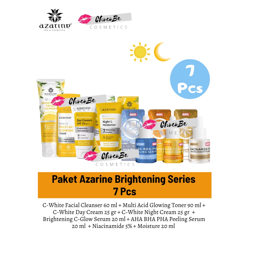 Jual Paket Azarine Brightening Series 7 Pcs (Facial Cleanser 50 ml ...