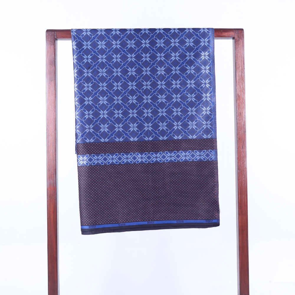 Jual Kain Batik BHS Signature Motif Jacquard Warna Biru | Shopee Indonesia
