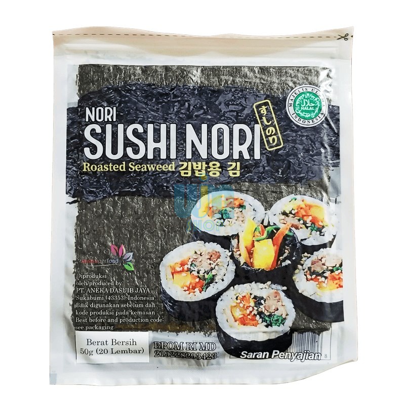 Jual Sushi Nori Java Super Food 20 Lembar Roasted Seaweed Rumput Laut ...