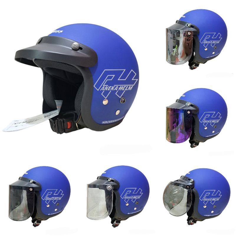 Jual helm cargloss original biru doff paket kaca | carglos police blue ...