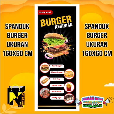 Jual Spanduk banner backdrop Burger spanduk murah bisa custom / Banner ...