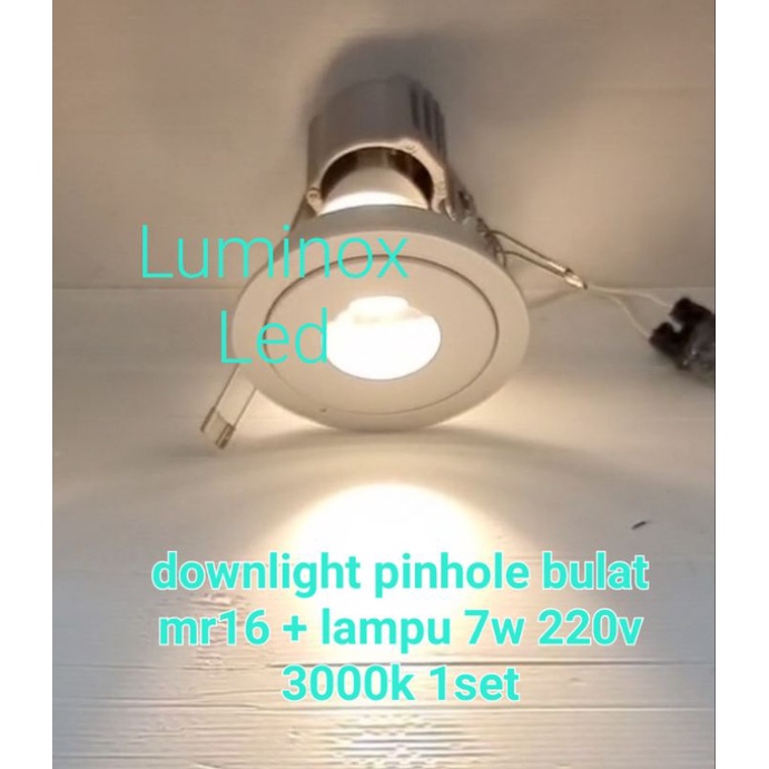 Jual downlight pinhole bulat mr16 led 7watt 7w / spotlight plafon 7 ...